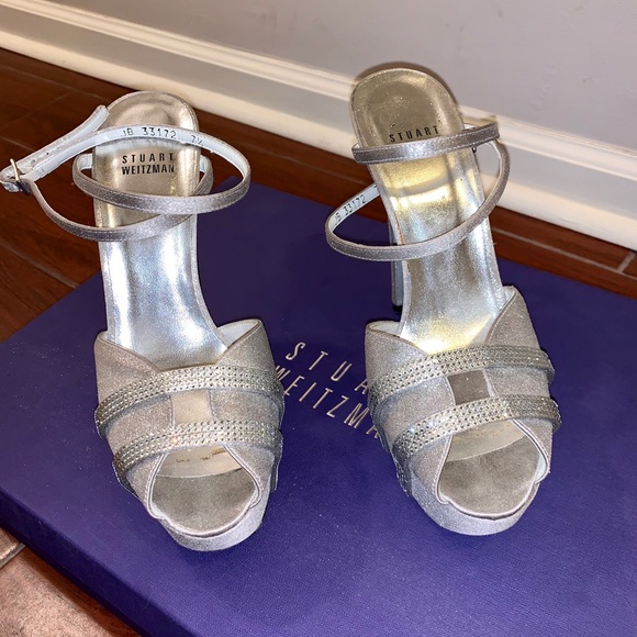 Stuart Weitzman | Shoes | Stuart Weitzman Silver High Heels | Poshmark